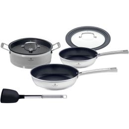 Pfannen-Set CHEF CUISINE INTERNATIONAL "Chef Cuisine" Pfannen Gr. Ø 28 cm, silberfarben (silber) Pfannensets