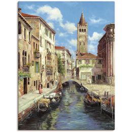 Wandbild Artland "Venedig" Bilder Gr. B/H: 90 cm x 120 cm, Leinwandbild Venedig Hochformat, 1 St., beige (naturfarben) Kunstdrucke