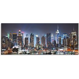 Glasbild Artland "New York City Times Square" Bilder Gr. B/H: 125 cm x 50 cm, Amerika, 1 St., blau Glasbilder