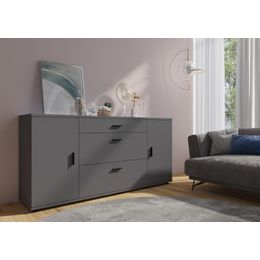 Kommode Inosign "Henley" Sideboards Gr. B/H/T: 180 cm x 86,3 cm x 43,5 cm, 3, grau (graphit grau) Kombikommode Kombikommoden