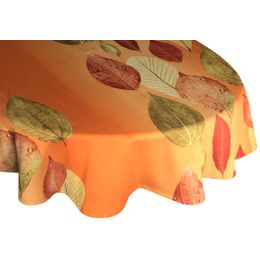 Tischdecke WIRTH "MAREK" Tischdecken Gr. B/L: 130 cm x 190 cm, oval, orange (terrakotta) Tischdecken