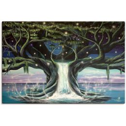 Wandbild Artland "Der Baum der Seelen" Bilder Gr. B/H: 90 cm x 60 cm, Leinwandbild Landschaften Querformat, 1 St., blau Kunstdrucke