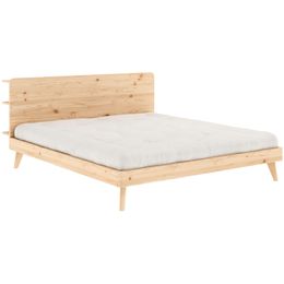 Bettgestell Karup Design "RETREAT BED" Betten Gr. Liegefläche B/L: 180 cm x 200 cm Höhe: 93 cm, braun (klar lackiert) Bettgestelle