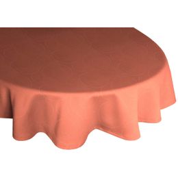 Tischdecke WIRTH "Neufahrn" Tischdecken Gr. B/L: 130 cm x 190 cm, oval, orange (terrakotta) Tischdecken