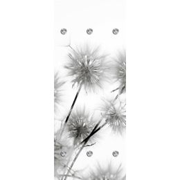 Garderobenleiste queence "Pusteblumen" Garderobenhalter Gr. B/H/T: 50 cm x 120 cm x 10 cm, grau (hellgrau) Haken