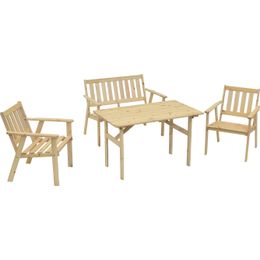 Garten-Essgruppe Merxx "Sylt" Sitzmöbel-Sets beige (natur, natur, natur) Outdoor Möbel