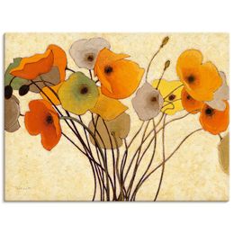 Wandbild Artland "Kürbismohn I" Bilder Gr. B/H: 80 cm x 60 cm, Leinwandbild Blumen Querformat, 1 St., orange Kunstdrucke