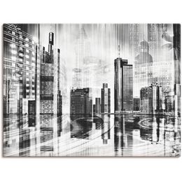 Wandbild Artland "Frankfurt Skyline Collage 01" Bilder Gr. B/H: 120 cm x 90 cm, Leinwandbild Deutschland, 1 St., schwarz Kunstdrucke