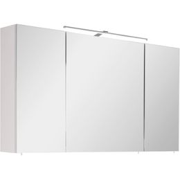 Spiegelschrank Optifit "Ava" Schränke Gr. B/H/T: 109 cm x 68 cm x 17,5 cm, 3 St., weiß (weiß glanz) Bad-Spiegelschränke