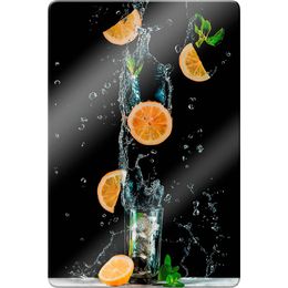 Glasbild Wall-Art "Belenko Splashing Lemonade" Bilder Gr. B/H: 80 cm x 60 cm, -, bunt Glasbilder