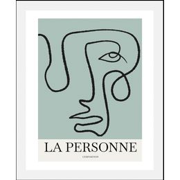 Bild queence "La Personne" Bilder Gr. B/H: 50 cm x 70 cm, Wandbild Schriftzüge Hochformat, 1 St., grün (mint) Kunstdrucke