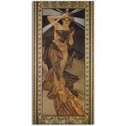 Wandbild Artland "Sterne: Der Morgenstern" Bilder Gr. B/H: 75 cm x 150 cm, Leinwandbild Frau, 1 St., beige (naturfarben) Kunstdrucke