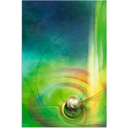 Wandbild Artland "Abstraktes Spiel CB" Bilder Gr. B/H: 60 cm x 90 cm, Alu-Dibond-Druck Muster Hochformat, 1 St., grün Kunstdrucke