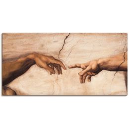 Wandbild Artland "Hände" Bilder Gr. B/H: 150 cm x 75 cm, Leinwandbild Religion, 1 St., beige (naturfarben) Kunstdrucke