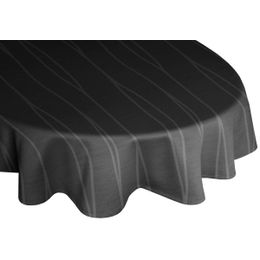 Tischdecke WIRTH "LANGWASSER" Tischdecken Gr. B/L: 130 cm x 190 cm, oval, schwarz Tischdecken