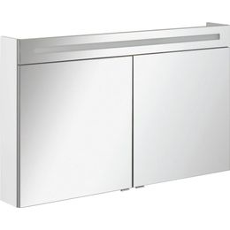 Spiegelschrank Fackelmann "CL 120 - weiß" Schränke Gr. B/H/T: 120 cm x 71 cm x 16 cm, 2 St., silberfarben Bad-Spiegelschränke