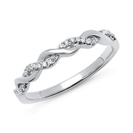 Brilladia Diamantring Eleganter 750er Twisted Ring mit 26 Diamanten 0