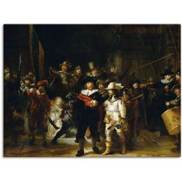 Wandbild Artland "Die Nachtwache. 1642" Bilder Gr. B/H: 120 cm x 90 cm, Leinwandbild Porträts, 1 St., braun Kunstdrucke