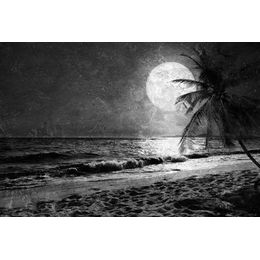 ARCHITECTS PAPER Fototapete "Atelier 47 Beach at Night 3" Tapeten Gr. B/L: 4 m x 2,7 m, schwarz-weiß (hellgrau, schwarz, weiß) Fototapeten Strand