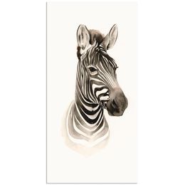 Wandbild Artland "Safari Porträt I" Bilder Gr. B/H: 50 cm x 100 cm, Alu-Dibond-Druck Wildtiere Hochformat, 1 St., schwarz Kunstdrucke