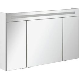 Spiegelschrank Fackelmann "CL 120 - weiß" Schränke Gr. B/H/T: 120 cm x 71 cm x 16 cm, 3 St., silberfarben Bad-Spiegelschränke