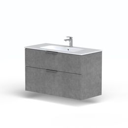 Waschtisch Welltime "Ahus" Waschtische Gr. 100 cm, grau (concrete) Waschtische