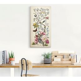 Wandbild Artland "Chinoiserie Natur II" Bilder Gr. B/H: 75 cm x 150 cm, Leinwandbild Pflanzen Hochformat, 1 St., beige (naturfarben) Kunstdrucke