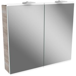 Spiegelschrank Fackelmann "Lima" Schränke Gr. B/H/T: 80 cm x 73 cm x 15,5 cm, 2 St., weiß (steinesche, weiß) Bad-Spiegelschränke