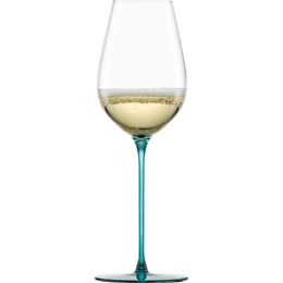 Champagnerglas Eisch "INSPIRE SENSISPLUS" Trinkgefäße Gr. Ø 7,9 cm x 24,2 cm, 400 ml, 2 tlg., blau (aqua) Kristallgläser