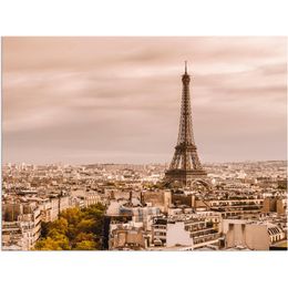 Wandbild Artland "Paris Eiffelturm I" Bilder Gr. B/H: 120 cm x 90 cm, Alu-Dibond-Druck Frankreich Querformat, 1 St., beige (natur) Kunstdrucke
