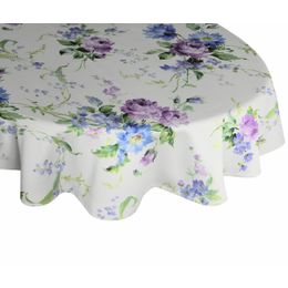 Tischdecke WIRTH "MONTROSE" Tischdecken Gr. B/L: 130 cm x 190 cm, oval, lila (lila, blau) Tischdecken
