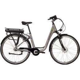 E-Bike SAXONETTE "City Plus" E-Bikes Gr. 50 cm, 28 Zoll (71,12 cm), silberfarben (silberfarben matt) E-Bikes