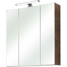 Spiegelschrank SAPHIR "Quickset" Schränke Gr. B/H/T: 65 cm x 70 cm x 16 cm, 3 St., braun (eiche ribbeck, eiche ribbeck) Spiegelschrank mit Beleuchtung Spiegelschränke