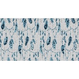 ARCHITECTS PAPER Fototapete "Atelier 47 Feather Puzzle 3" Tapeten Gr. B/L: 5 m x 2,7 m, blau (hellblau, schwarz, weiß) Fototapeten
