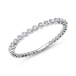 Brilladia Diamantring 750er Weißgold Eternity Ring mit 15 Diamanten 0