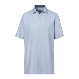 Kurzarmhemd OLYMP "Luxor 24/Seven Modern Fit" Gr. 38, N-Gr, blau (bleu) Herren Hemden Kurzarm