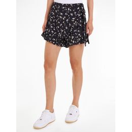 Hosenrock Tommy Jeans "TJW FLORAL RUFFLE WRAP SKORT" Gr. M (38), bunt (spring floral) Damen Röcke Culottes Hosenröcke