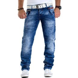 Cipo & Baxx Cipo & Baxx Slim-fit-Jeans BA-CD394 Stonewashed Freizeithose Casual jeans mit zusätzlichen Reißverschlüssen