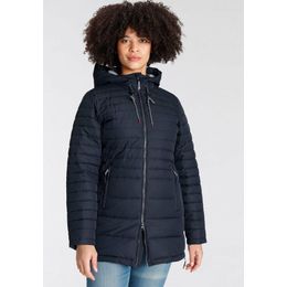 Polarino Steppjacke mit seitlichen Reißverschlüssen am Saum, blau