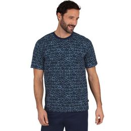 TRIGEMA T-Shirt TRIGEMA T-Shirt mit freundlichem Smiley-Muster (1-tlg), blau