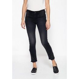 ATT Jeans 5-Pocket-Jeans Zoe cropped mit gekürzter Beinlänge und Nieten