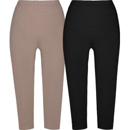 REDBEST Jogginghose Damen-Capri-Leggings im 2er-Pack Uni