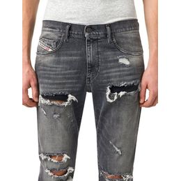Diesel Slim-fit-Jeans Destroyed Stretch Hose Grau