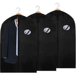 3x Kleidersack Kleidersäcke Schutzhülle mit Schuhtasche Kleiderhülle Kleiderschutz Dicker Vliesstoff mit PE-Folie 100 x 60cm - VINGO