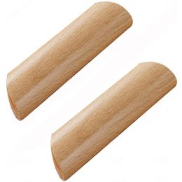Petites Ecrevisses - 10 Stück Möbelgriff aus Holz Fächerform Holzgriffe für Möbel Kleiderschrank Schrank Schubladengriff mit Schrauben - 96mm