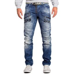 Cipo & Baxx Cipo & Baxx Regular-fit-Jeans Hose BA-CD491 mit diversen Zippern und Schriftzug