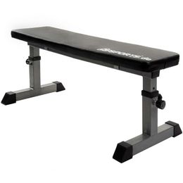 ScSPORTS® Hantelbank - Höhenverstellbar, Flach, bis 180 kg Belastbar, Stahl, Schaumstoff, Kunststoff, Schwarz - Trainingsbank, Fitnessbank,