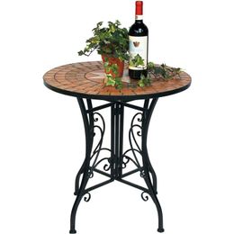 DanDiBo - Tisch Mosaik Metall Mosaiktisch ø 60 cm 12001 Gartentisch Mediterran Wetterfest Bistrotisch Beistelltisch Garten mit Naturstein