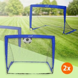 Fußballtor Set, 120x95x97 cm, Blau, Tore für Kinder & Erwachsene - Hauki