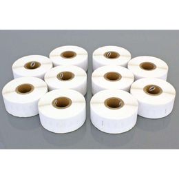 Set 10x Etiketten-Rolle 19mm x 51mm (220 Etiketten) kompatibel mit Dymo LabelWriter LW400 Turbo, LW450 Duo, LW450 Etiketten-Drucker - vhbw